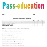 Evaluation de Grammaire et Conjugaison : 4eme, 5eme Primaire - Cycle 3 ...