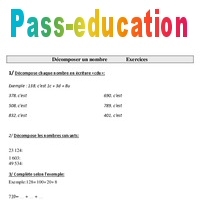 Décomposer un nombre - Exercices : 3eme Primaire - Cycle 2 - PDF à imprimer