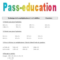 Technique de la multiplication à 1 chiffres - Exercices - Calculs ...