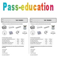 Masses - Exercices de mesures : 2eme Primaire - Cycle 2 - PDF à imprimer