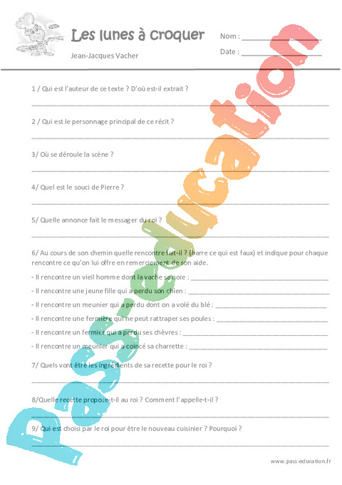 Des lunes à croquer - Chandeleur - lecture - Conte : 3eme, 4eme, 5eme ...