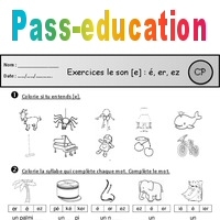Exercices - Son é, er, ez - Etude des sons : 1ere Primaire - PDF à imprimer