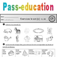 Exercices - Son s - s, ss - Etude des sons : 1ere Primaire - PDF à imprimer