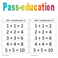 Doubles jusqu’à 10 - Cours, Leçon : 1ere Primaire - PDF à imprimer