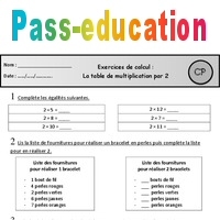 Révisions - Table de multiplication par 2 : 1ere Primaire - PDF à imprimer