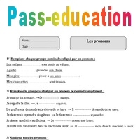 Pronoms - Exercices avec la correction : 4eme Primaire - PDF à imprimer