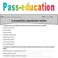 Proposition subordonnée relative - Exercices avec correction : 5eme ...