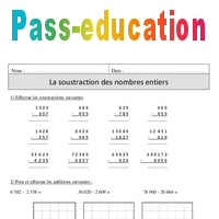 Soustraction des nombres entiers - Exercices : 4eme Primaire - Cycle 3 ...