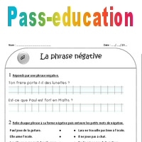 Phrase à la forme négative - Exercices : 2eme Primaire - Cycle 2 - PDF ...