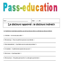 Discours rapporté - Discours indirect - Exercices corrigés : 2eme ...