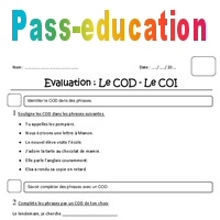 COD - COI - Examen Evaluation - Complément d'objet direct et indirect ...