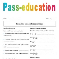 Connaître les nombres décimaux - Exercices corrigés : 6eme Primaire ...
