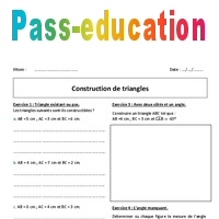 Construction de triangles - Exercices corrigés : 1ere Secondaire - PDF ...