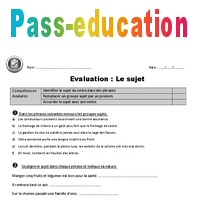 Groupe sujet - Examen Evaluation - Bilan : 5eme Primaire - PDF à imprimer