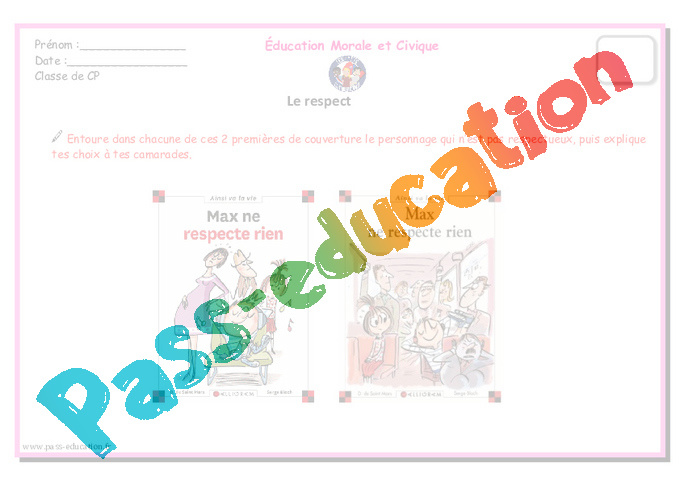 La politesse, le respect - Fiche de préparation : 1ere, 2eme Primaire ...