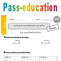 Comment poser une multiplication à un chiffre - Exercices : 5eme ...