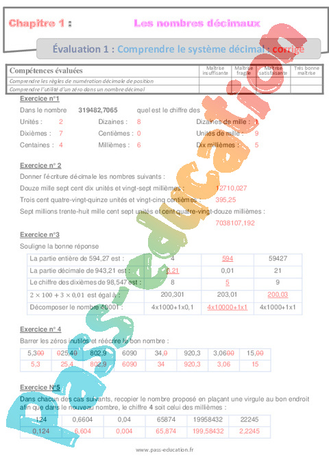Comprendre le système décimal - Séquence complète sur les nombres ...
