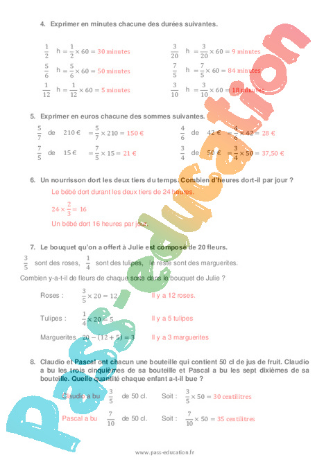 Multiplier une fraction par un nombre - Séquence complète - Les ...