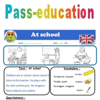 At school - Anglais - Lecture - Level 1 : 2eme, 3eme, 4eme, 5eme ...