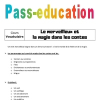 Le merveilleux et la magie dans les contes - Cours : 6eme Primaire ...