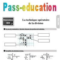 La technique opératoire de la division - Exercices : 3eme Primaire ...