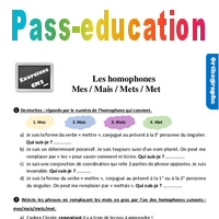Les homophones grammaticaux - Fiches mes / mais / mets / met ...