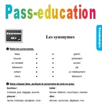 Les synonymes - Exercices, révisions : 2eme Primaire - PDF à imprimer