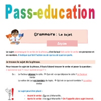 Le sujet - Cours, Leçon de grammaire : 4eme Primaire - Cycle 3 - PDF à ...