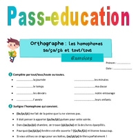 Les homophones grammaticaux - Fiches sa/ça/çà et tout/tous - Exercices ...