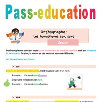 Les homophones grammaticaux son, sont - Cours, Leçon d'orthographe ...