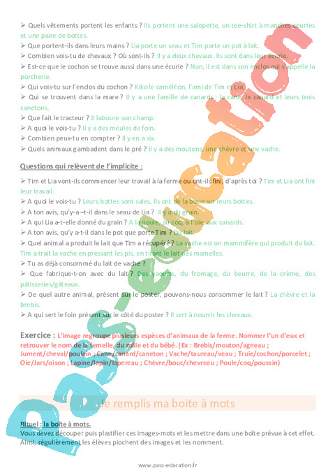 La ferme - Langage - Expression orale - EMC : 2eme, 3eme Maternelle ...