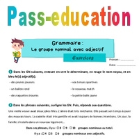 Le groupe nominal avec adjectif - Exercices grammaire : 3eme Primaire ...