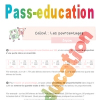 Les pourcentages - Cours, Leçon de calcul : 5eme Primaire - PDF à imprimer