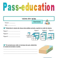 Volume d'un solide - Exercices de géométrie pour la : 6eme Primaire - Cycle 3 - PDF à imprimer