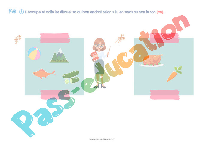 Le son [on] - Phonologie - Exercices : 3eme Maternelle - Cycle Fondamental - PDF à imprimer