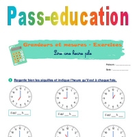 Lire une heure pile - Exercices corrigés : 1ere Primaire - PDF à imprimer