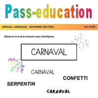 Carnaval - Lecture : 2eme Maternelle - Cycle Fondamental - Cycle 1 - PDF à imprimer