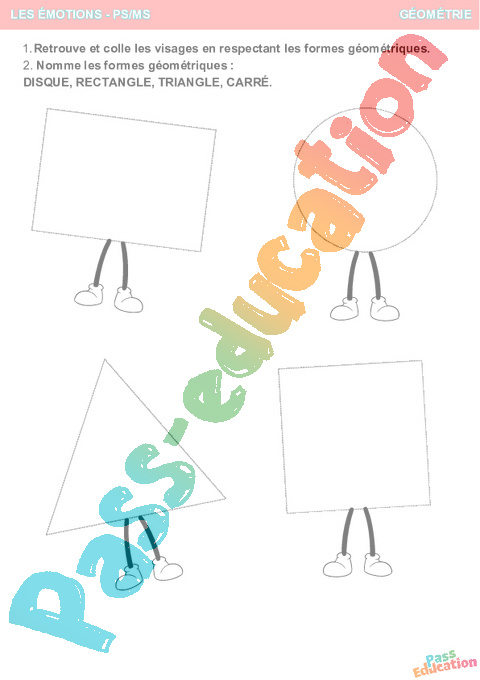 Les formes géométriques - Les émotions - Géométrie : 1ere, 2eme ...