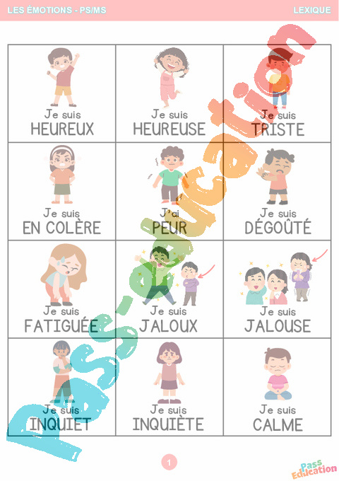 Les émotions - Dossier d'activités : 1ere, 2eme Maternelle - Cycle ...