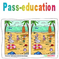 Été - Jeu des 7 différences : 3eme Maternelle, 1ere, 2eme Primaire ...