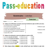 L’attribut - Exercices corrigés : 2eme Secondaire - Cycle 4 - PDF à imprimer