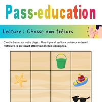 Chasse aux trésors - Lecture : 1ere, 2eme Primaire - PDF à imprimer
