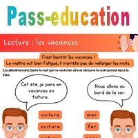 Les vacances - Lecture : 1ere, 2eme Primaire - Cycle 2 - PDF à imprimer