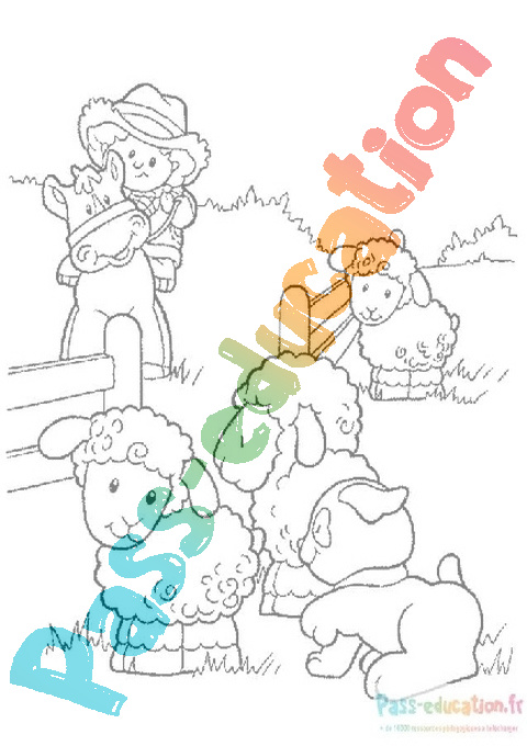 Coloriage gratuit : Animaux de la ferme - PDF à imprimer