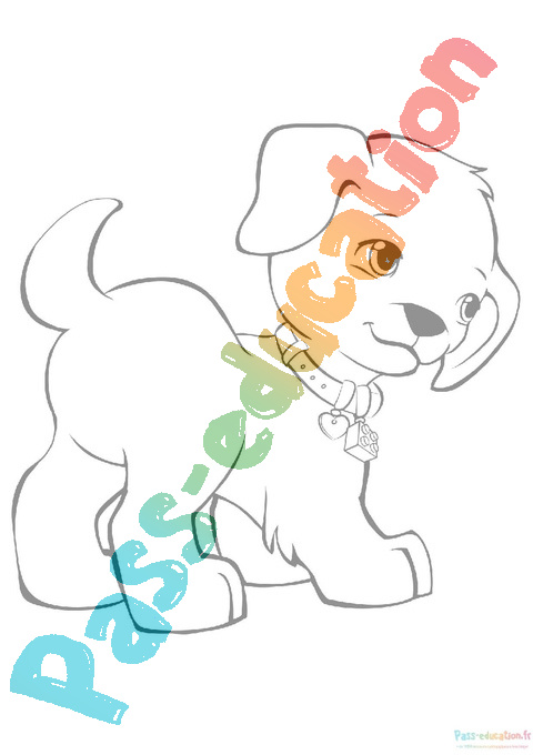 Coloriage gratuit : Chiot - PDF à imprimer