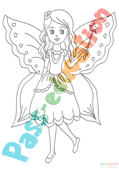 Coloriage fée gratuit