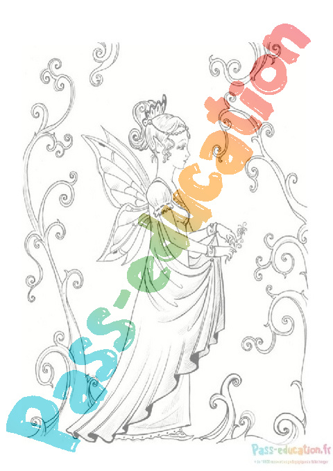 Coloriage fée gratuit