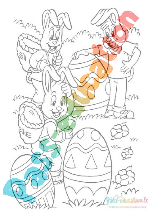 Coloriage gratuit : Pâques - PDF à imprimer