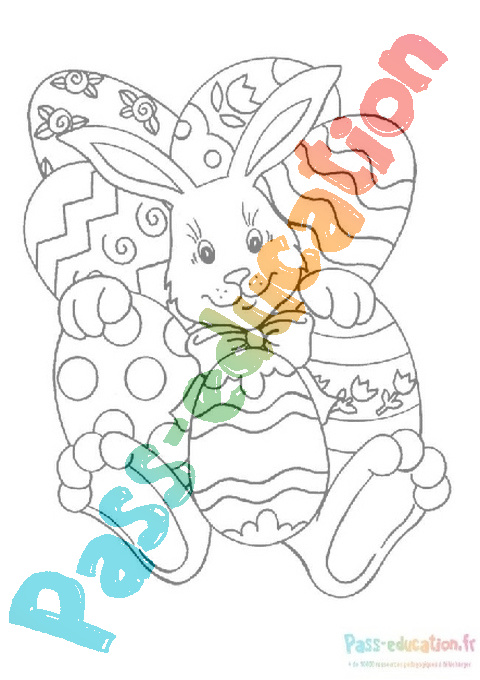 Coloriage gratuit : Pâques - PDF à imprimer