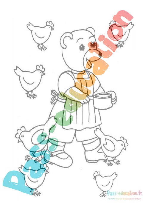 Coloriage gratuit : Petit ours brun - PDF à imprimer